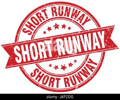 short runway ribbon. short runway grunge band sign. short runway banner ...