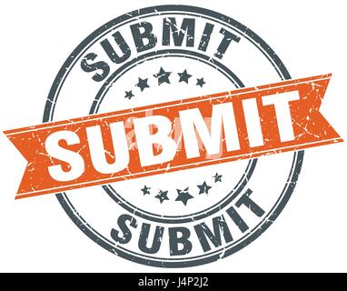 submit stamp. submit round ribbon sticker. label Stock Vector Image ...
