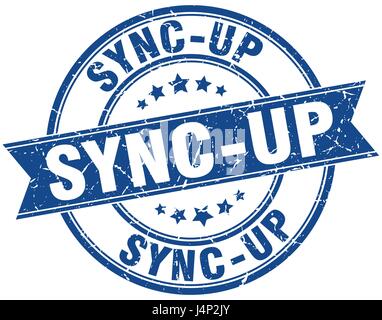 sync-up round grunge ribbon stamp Stock Vector Image & Art - Alamy