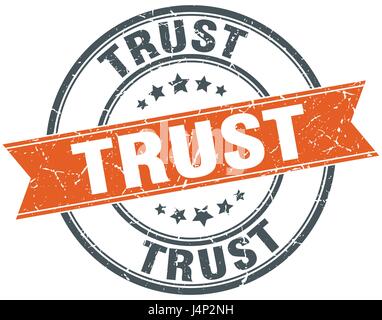 trust ribbon. trust round orange sign. trust Stock Vector Image & Art ...