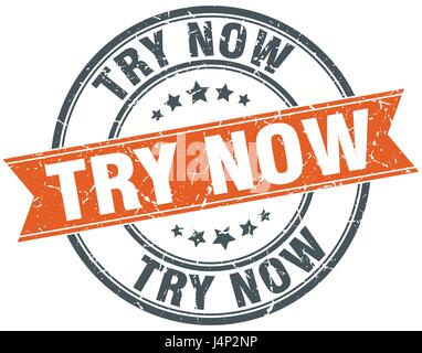 try round stamp with orange ribbon. try Stock Vector Image & Art - Alamy
