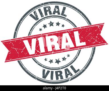 viral stamp. viral round ribbon sticker. label Stock Vector Image & Art ...