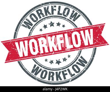 workflow stamp. workflow round ribbon sticker. label Stock Vector Image ...