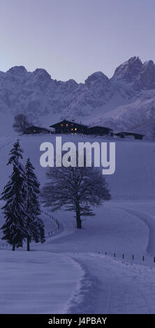 Winter mountain evening landscape, Tyrol, Austria Stock Photo - Alamy