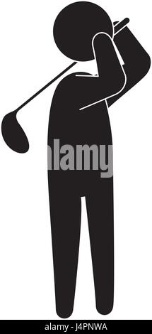 golfer with stick golf avatar character vector illustration design ...