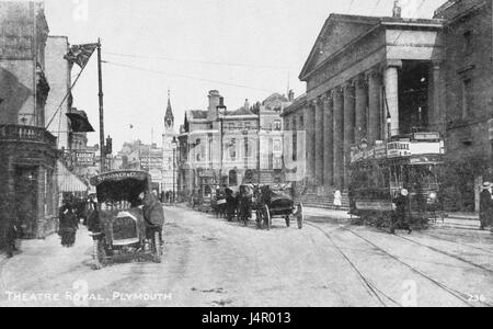Theatre Royal Plymouth with Spooners truck and Plymouth tram Stock ...