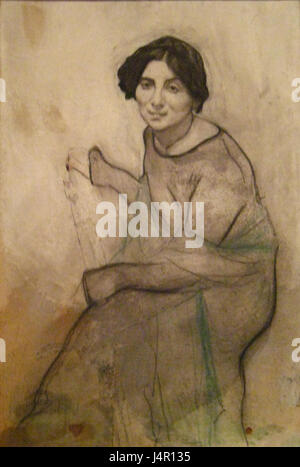 A portrait of the famous harpsichordist Wanda Landowska, painted by ...