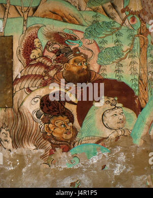 The Maitreya Sutra, depicted on the wall of Cave 25 at the Yulin Caves ...