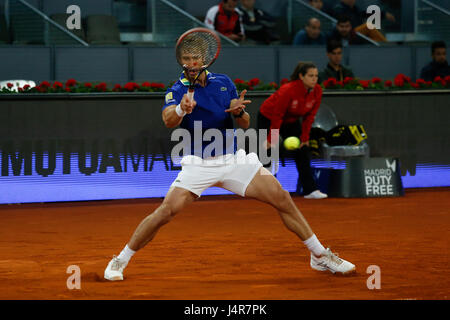 Dominic Thiem, Austria, during Madrid Open Tennis 2017 match. May 11 ...