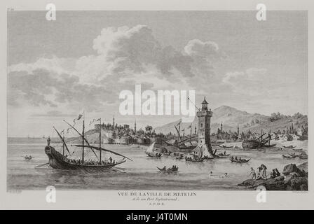 Vue de la ville de Metelin et de son Port Septentrional - Choiseul ...