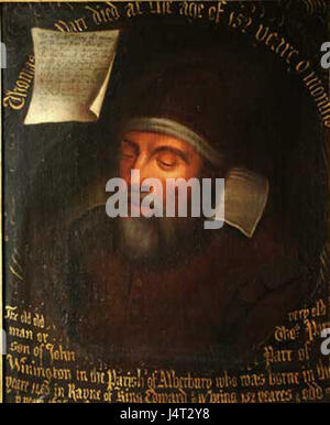 Thomas Parr, said to have lived 152 years. Stipple engraving Stock ...