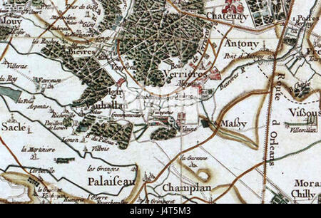 18th century Map of Paris, France (Wall Chart Stock Photo - Alamy