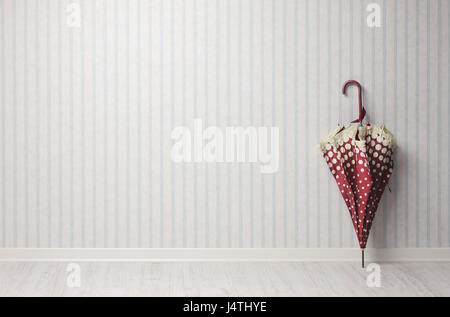 vintage umbrella in an empty room Stock Photo - Alamy