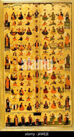 The 17th-century 'Tree of Jesse' icon is a Christian artwork depicting ...