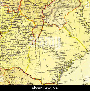 The map of the Volga and Don River basins from 1882 illustrates the ...