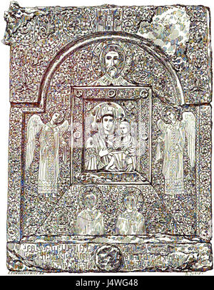 This 1875 icon from Svaneti depicts Simeon Stylites, a renowned ...