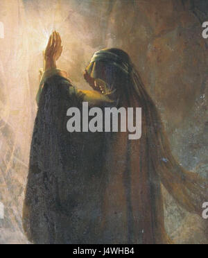 This 19th-century painting depicts the Prophet Mohammed surrounded by ...