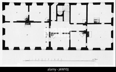 The floor plan illustrates the layout of a royal palace, showing ...