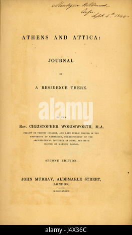 Title page Wordsworth Christopher 1837 Stock Photo - Alamy