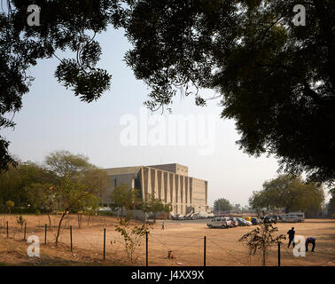 Distant view. Tagore Memorial Hall, Ahmedebad, India. Architect ...