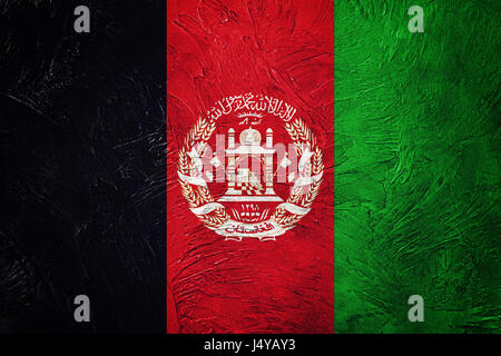 National flag of Afghanistan: black, red and green vertical stripes ...