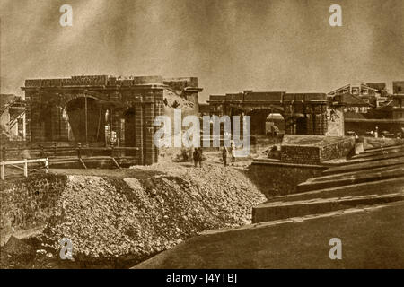 Old vintage 1900s Bazaar Gate Street Bombay Mumbai Maharashtra India ...