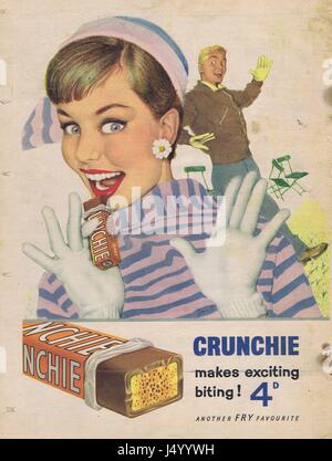 1950s UK Crunchie Magazine Advert Stock Photo - Alamy