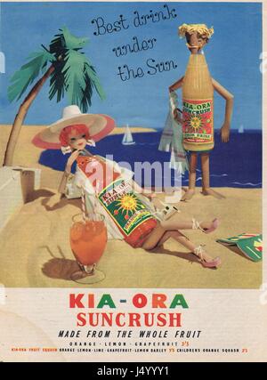 1950s UK Kia-Ora Magazine Advert Stock Photo - Alamy