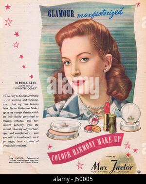 1950s UK Max Factor Magazine Advert Stock Photo - Alamy