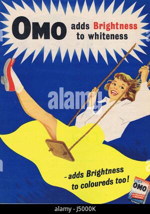 1950s UK Omo Magazine Advert Stock Photo - Alamy