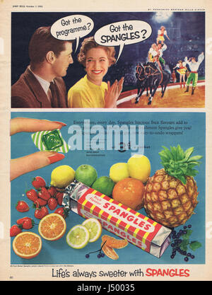 1950s UK Spangles Magazine Advert Stock Photo - Alamy