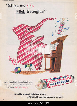 Spangles sweets vintage advertising 1950s Stock Photo - Alamy