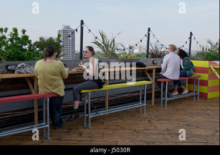 Bussey Rooftop Bar in Peckham Rye, London, UK Stock Photo - Alamy