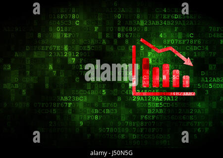 News concept: Decline Graph on Digital Paper background Stock Photo - Alamy