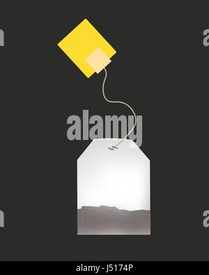 Pyramid Shape Tea Bag Set. Mock Up With Empty Square, Rectangle Labels ...