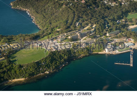 Aerial view of the naval base of HMAS Stirling, on Garden Island in ...