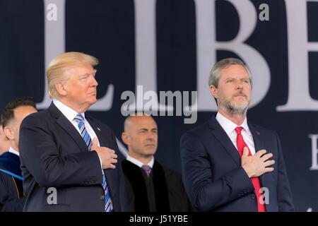 President Donald Trump stands alongside Lieutenant General Steven W ...