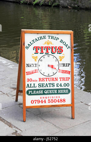 Titus the Saltaire trip boat, on the Leeds and Liverpool canal in ...