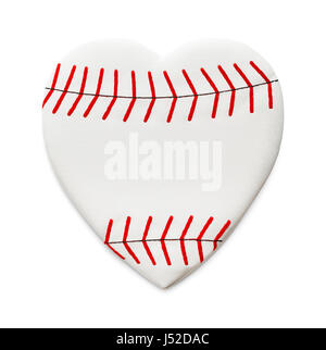 A Heart shaped baseball isolated on a white background with clipping ...