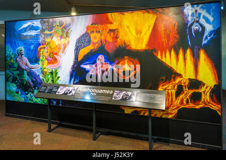 Interpretive display at the Jaggar Museum, Hawaii Volcanoes National ...