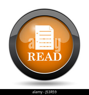 Read icon. Read website button on white background Stock Photo - Alamy
