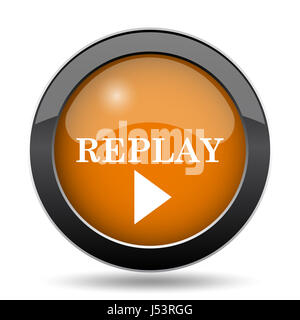 Replay icon. Internet button on white background Stock Photo - Alamy