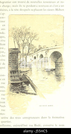 A historical illustration of the Seine River flowing through Paris ...