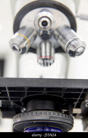 microscope on the table in the biological laboratory Stock Photo - Alamy