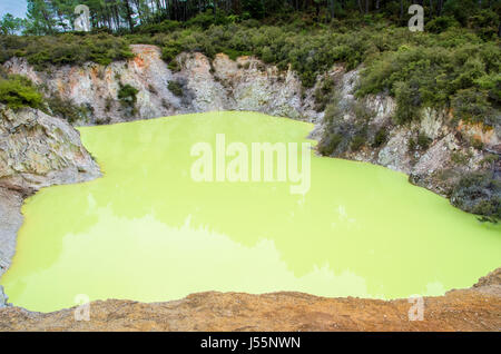 Devil's bath, Waiotapu Thermal Wonderland, Rotorua, North island, New ...
