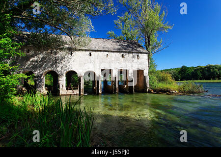 Old stone mill on Cetina river source in Croatia Stock Photo - Alamy