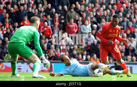JOE HART PABLO ZABALETA DAN LIVERPOOL FC V MANCHESTER CITY ANFIELD ...