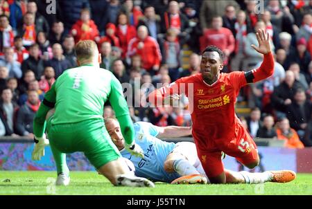 JOE HART PABLO ZABALETA DAN LIVERPOOL FC V MANCHESTER CITY ANFIELD ...