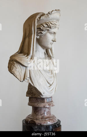Rome. Italy. Bust of Demeter, ancient Greek goddess of the harvest ...