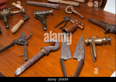 Vintage wine making equipment used in the production of Commandaria ...